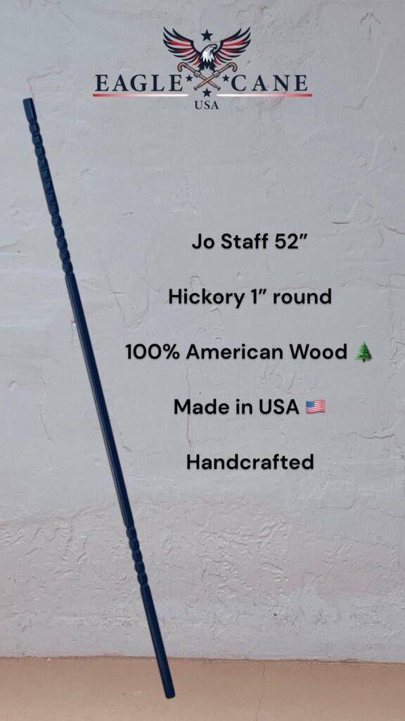 Eagle Cane | JO Staff 52"/Hickory Round 1''/ Blue/STA JO 002/Walking Staff